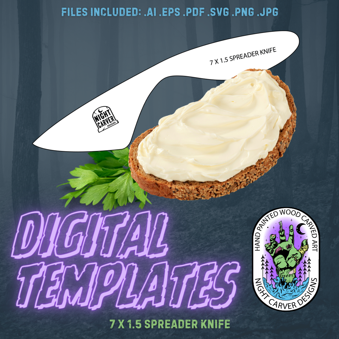 7 X 1.5 SPREADER KNIFE - DIGITAL TEMPLATE – Night Carver Designs