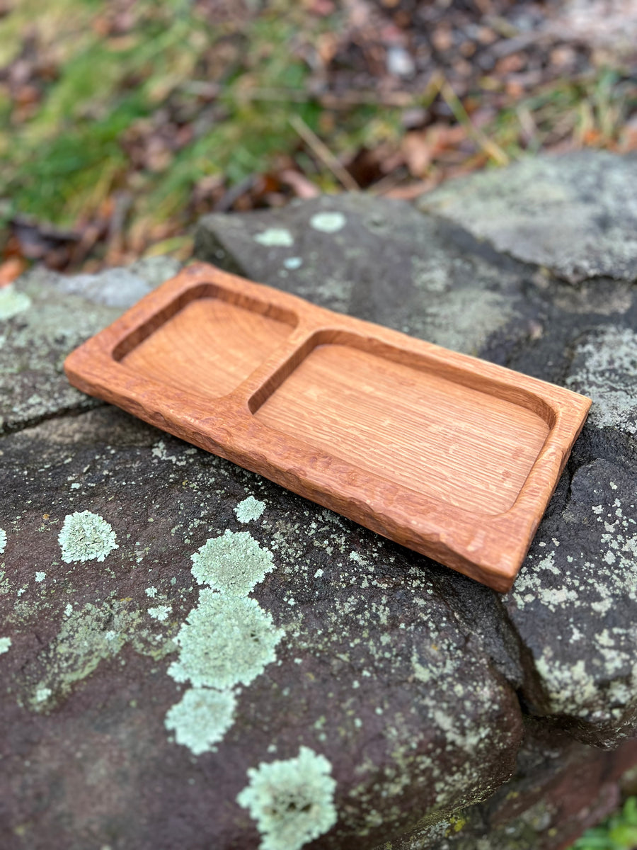 Oak Double cavity tray 5 1/2 x 12 – Night Carver Designs
